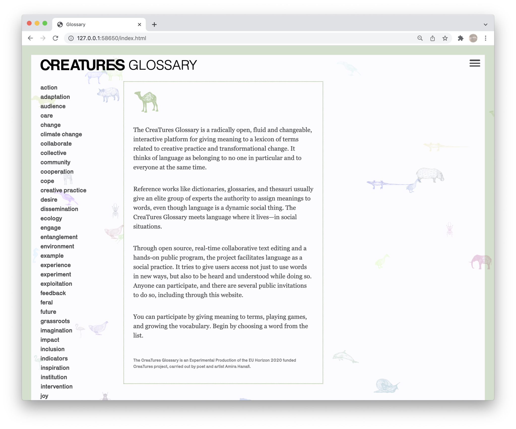 Building A Vocabulary For Change CreaTures